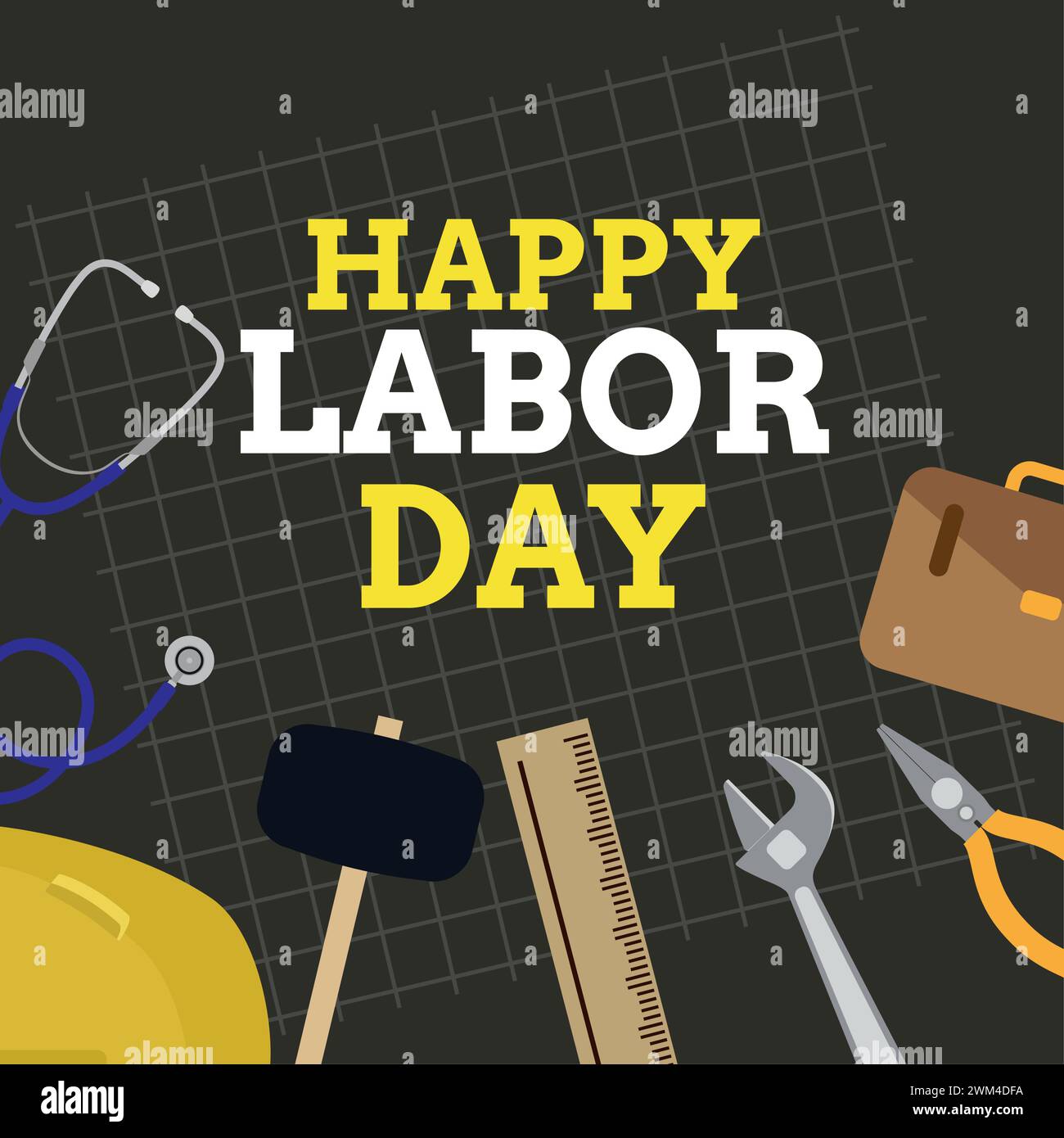 Colored Happy labor day poster Vector Stock Vector Image & Art - Alamy