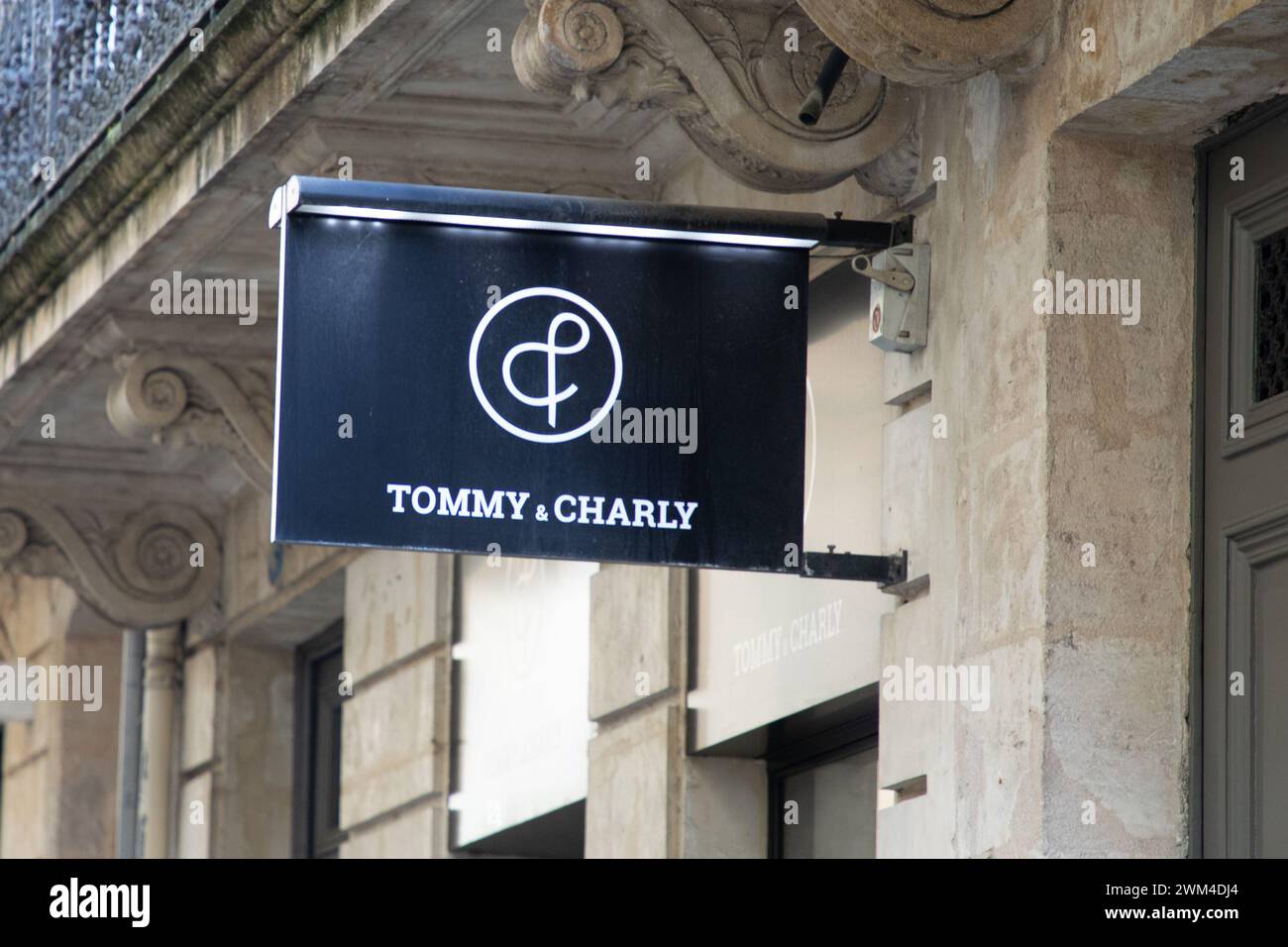 Bordeaux , France - 02 19 2024 : Tommy et Charly facade shop logo sign ...