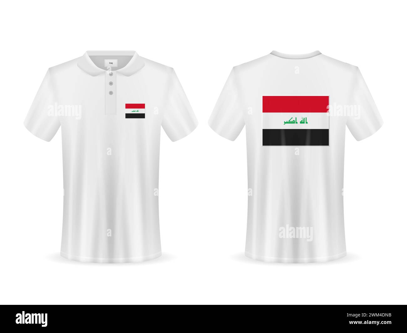 Polo shirt with Iraq flag on a white background. Vector illustration ...