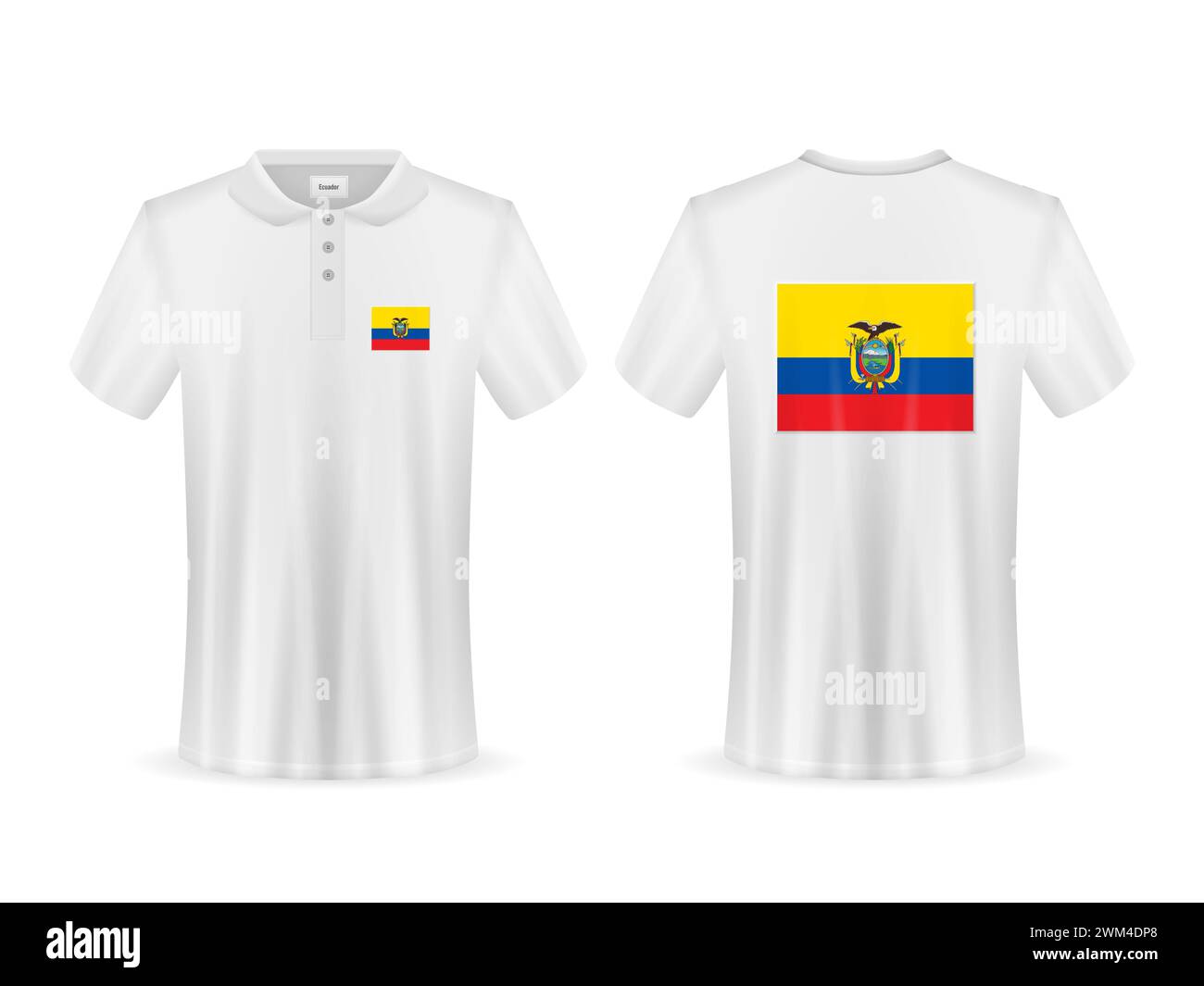 Polo shirt with Ecuador flag on a white background. Vector illustration ...
