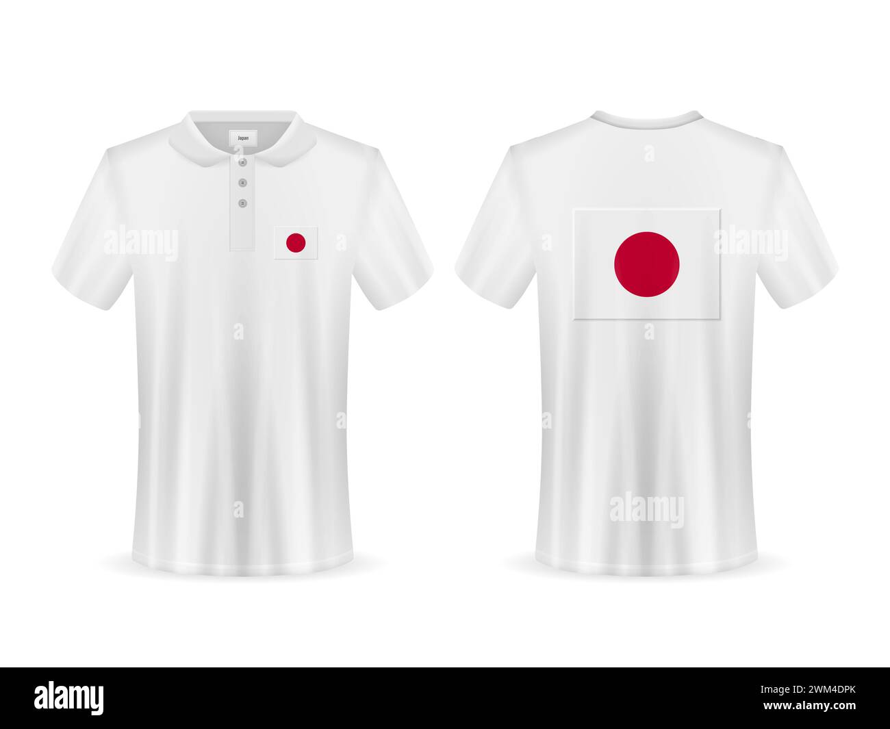 Polo shirt with Japan flag on a white background. Vector illustration ...