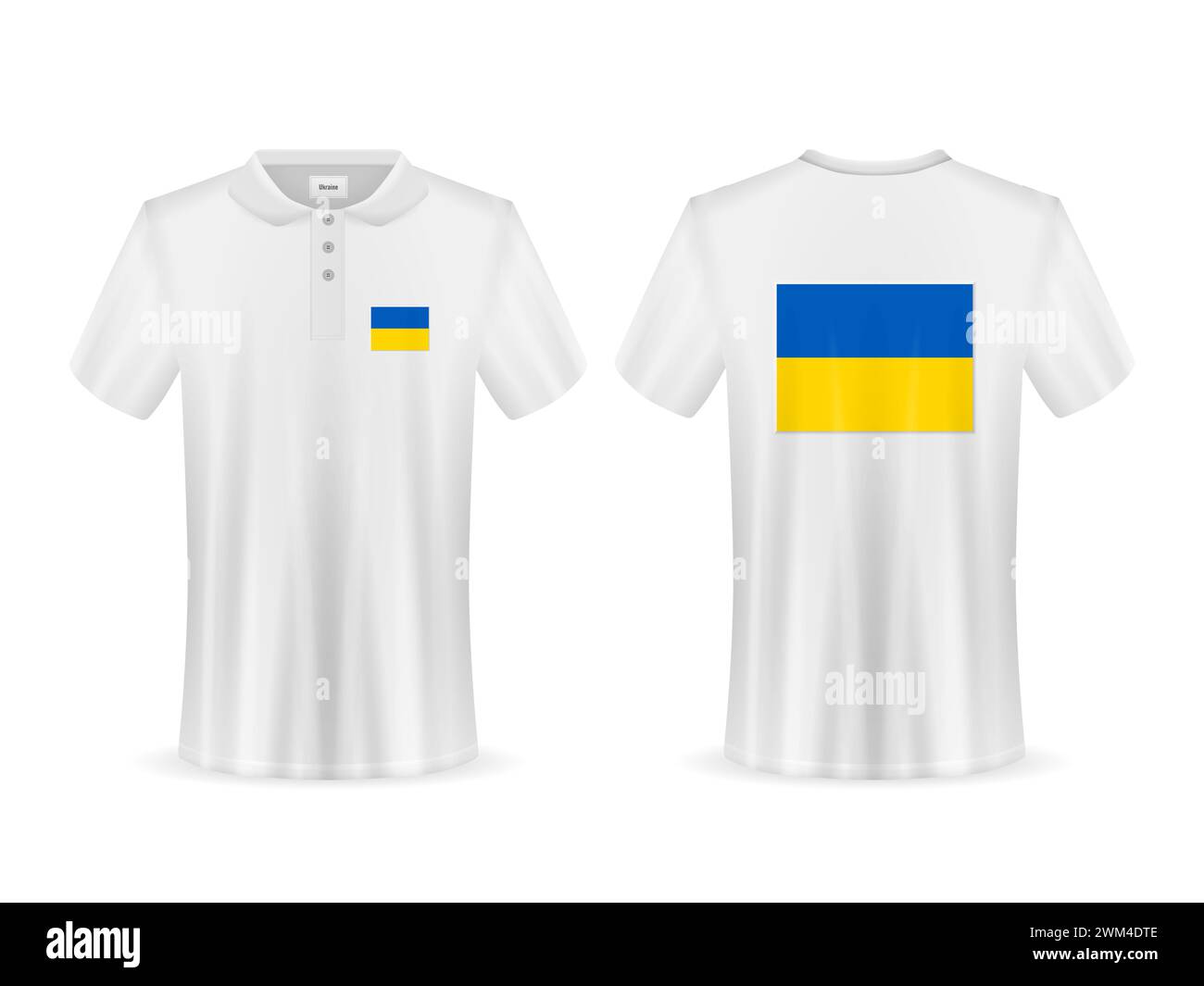 Polo shirt with Ukraine flag on a white background. Vector illustration ...