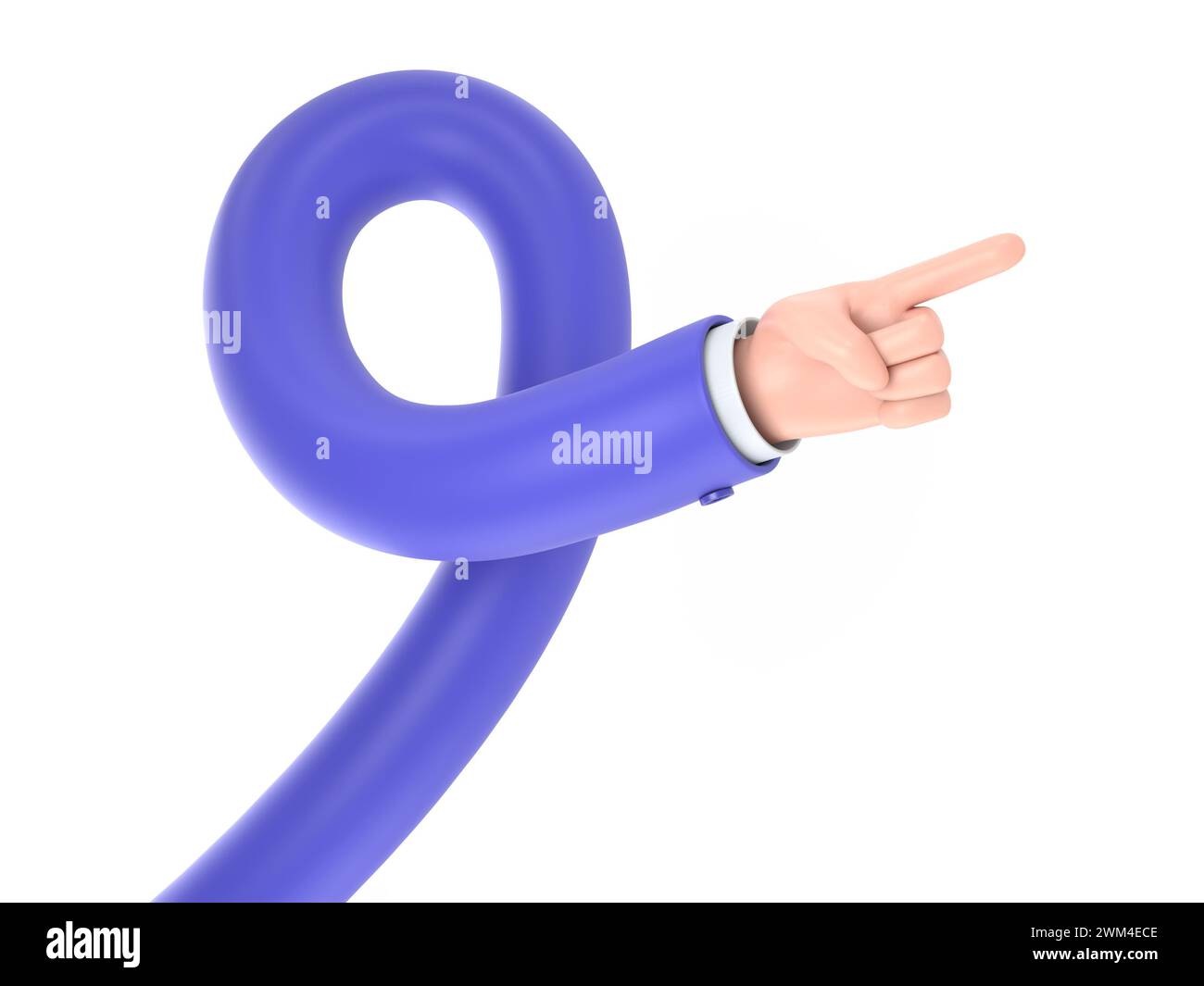 Cartoon Gesture Icon Mockup.Cartoon character hand pointing gesture. 3D ...