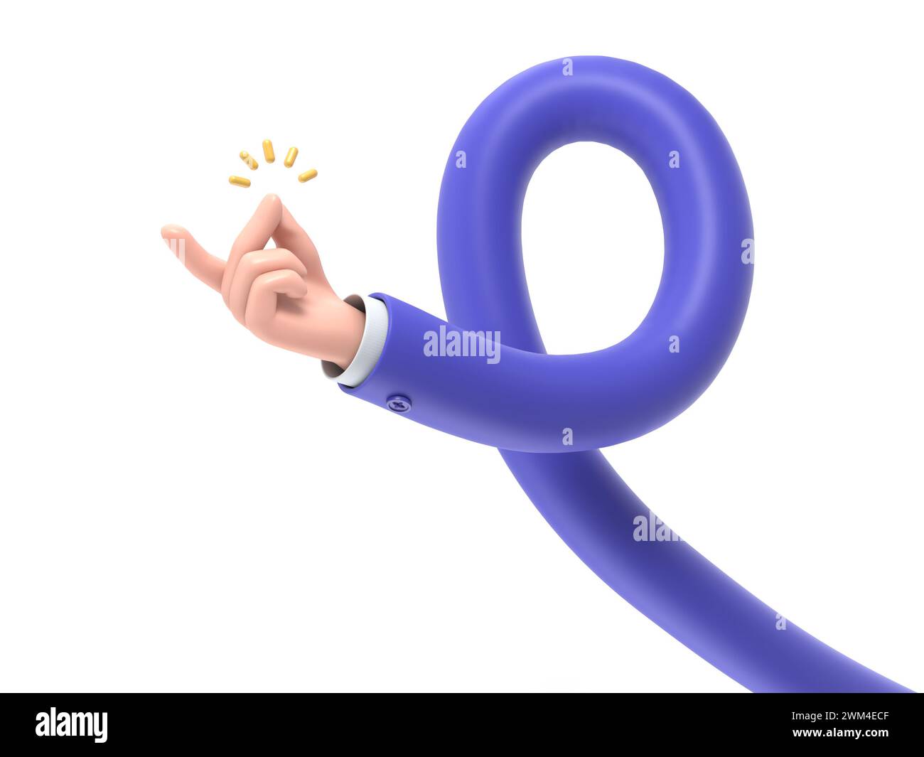 Cartoon Gesture Icon Mockup.Cartoon hand with dark blue sleeves showing ...