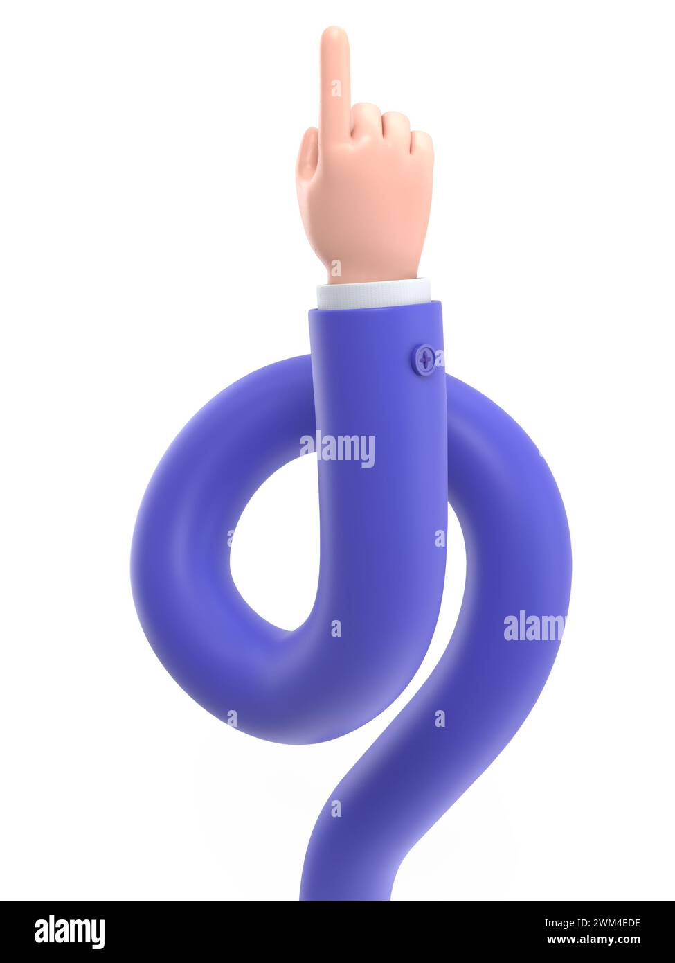 Cartoon Gesture Icon Mockup.Cartoon character hand pointing gesture. 3D ...