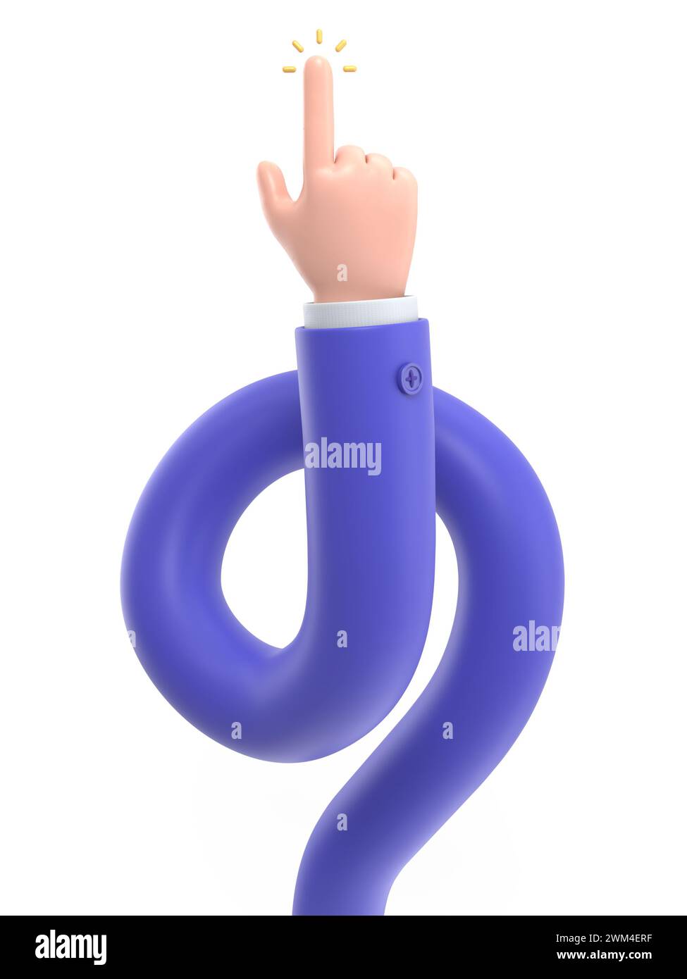 Cartoon Gesture Icon Mockup.Cartoon character hand pointing gesture. 3D ...