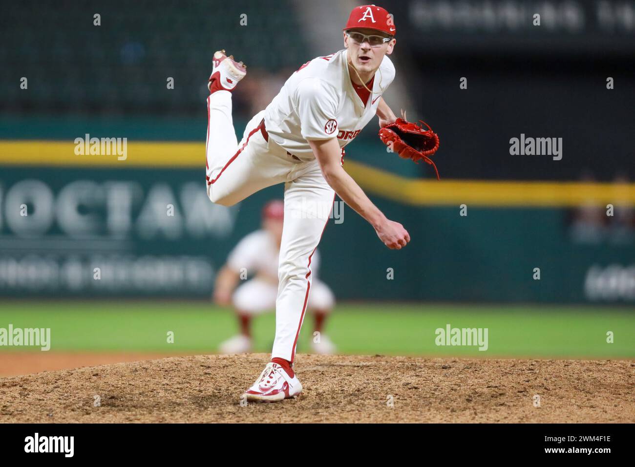 February 23, 2024: .Arkansas defeated Oregon State 5-4 in Arlington, TX ...