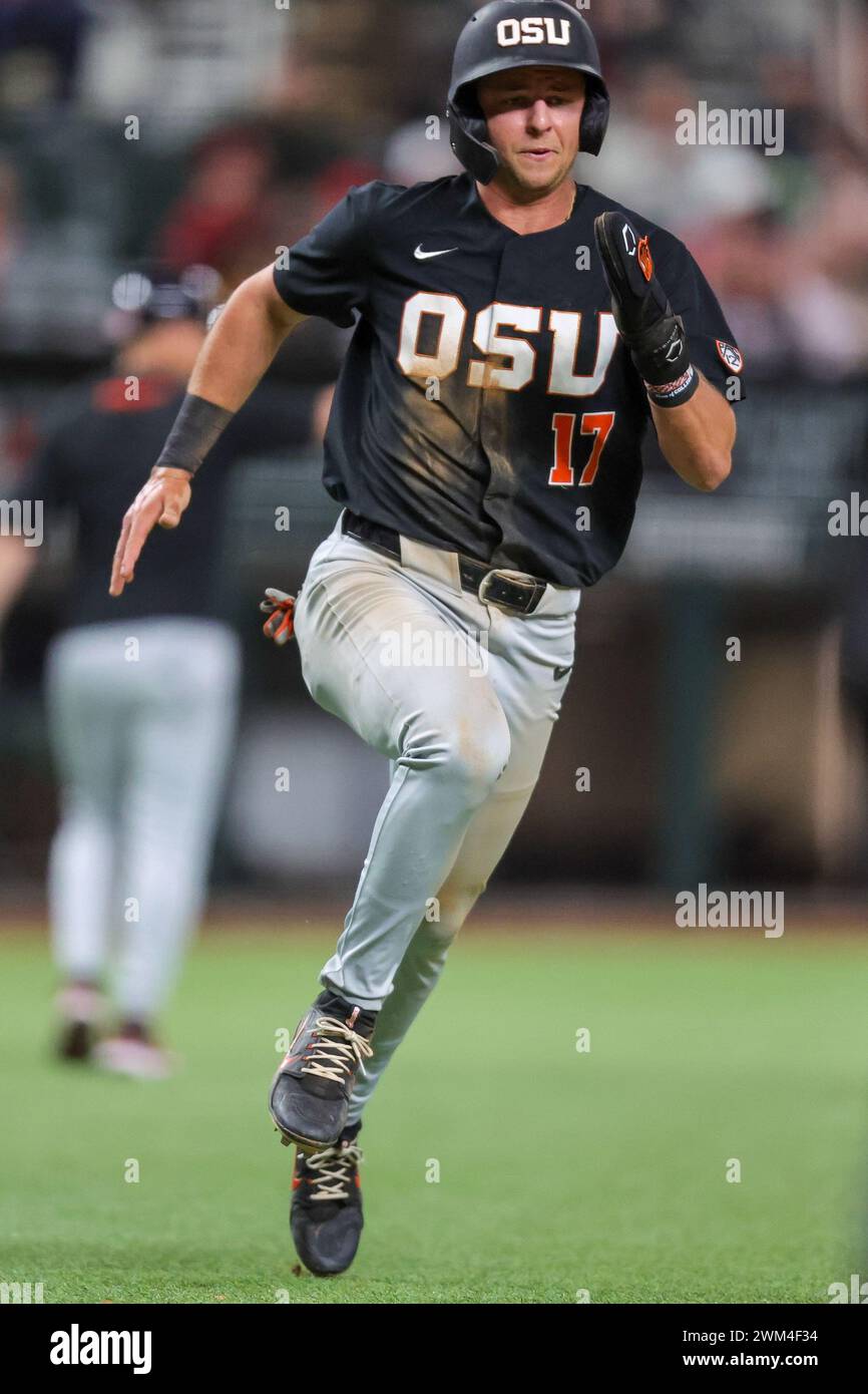 February 23, 2024: Beavers base runner Brady Kasper #17 makes his way ...