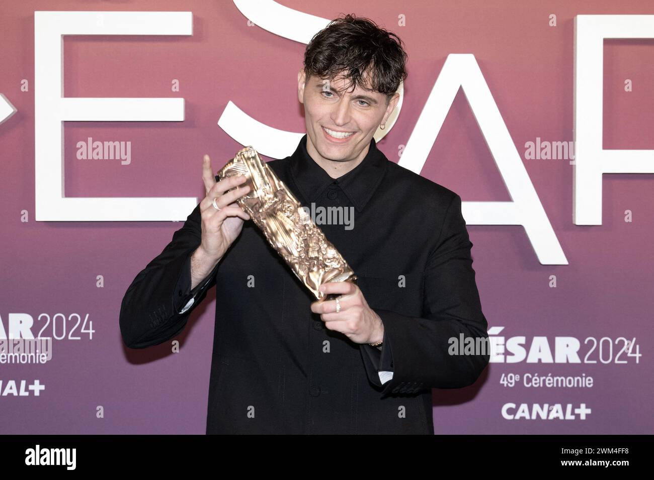 Paris, France. 11th Feb, 2023. Raphael Quenard poses in the press room ...