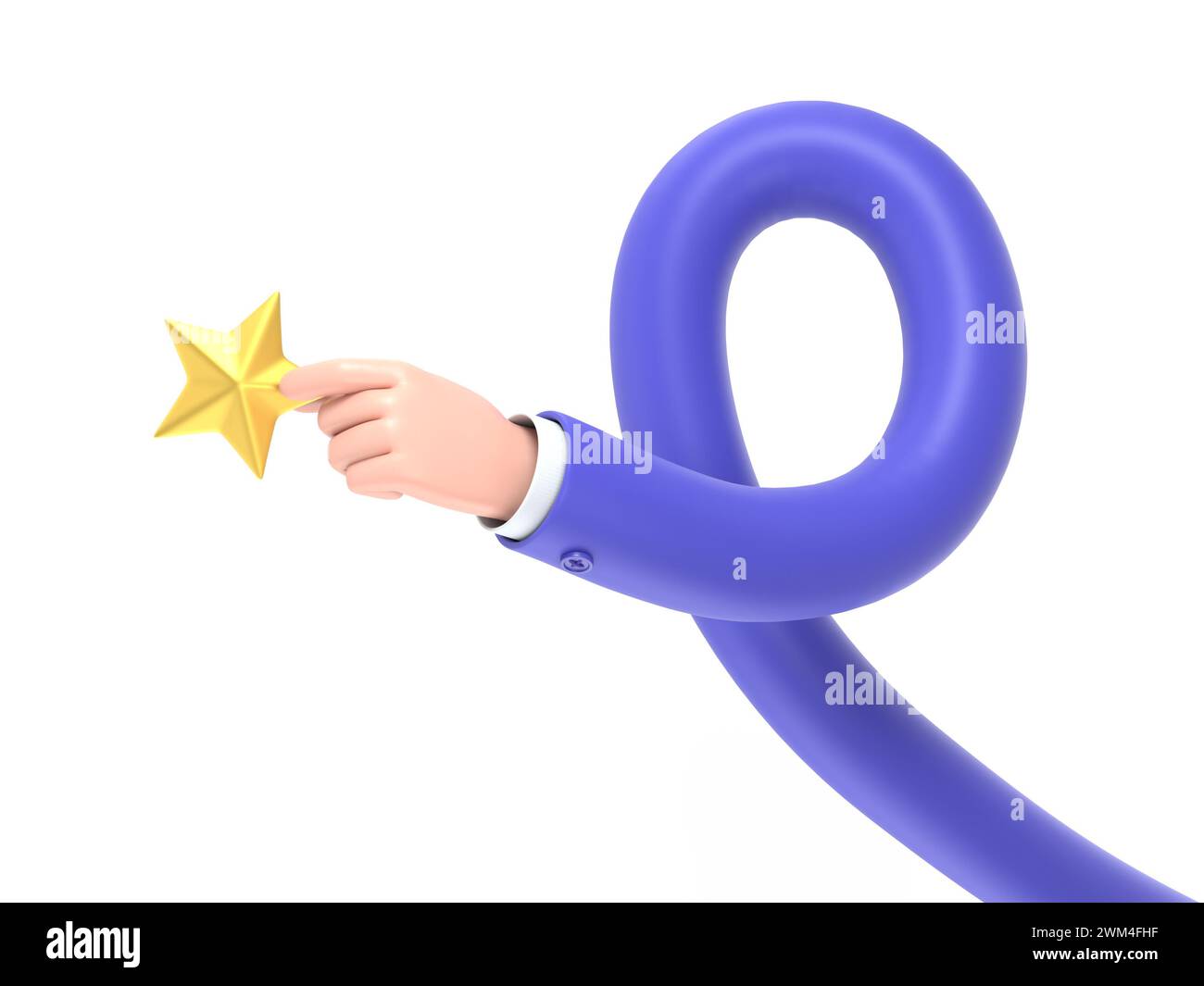 Cartoon Gesture Icon Mockup.Get the star. Reach height. Get there.3D ...