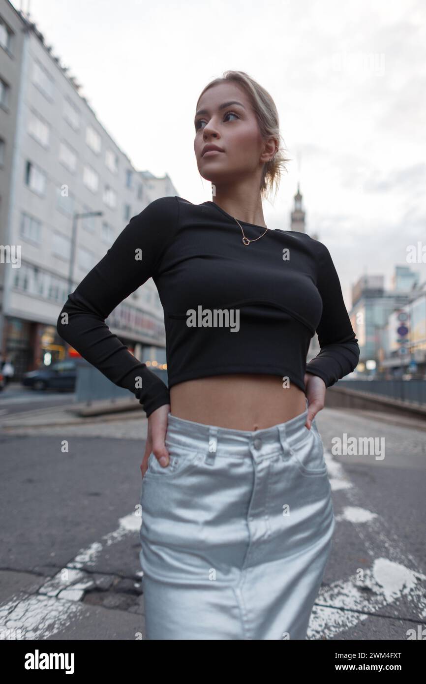 Attractive black model poses in hi-res stock photography and images - Alamy