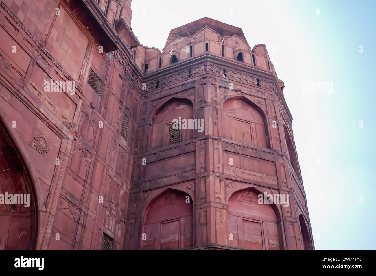 Architectural details of Lal Qila - Red Fort situated in Old Delhi ...