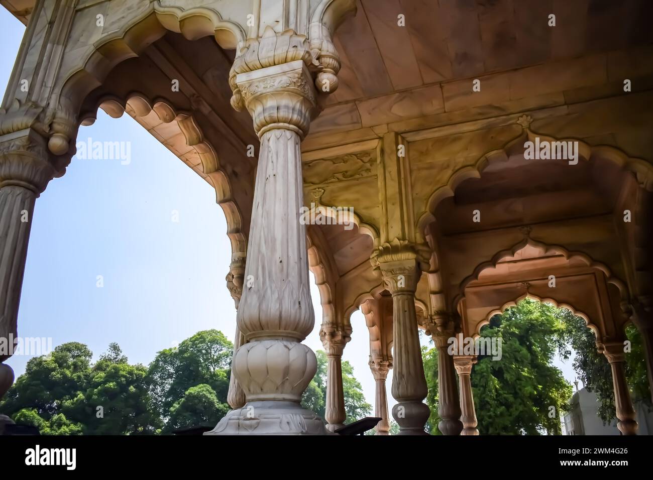 Architectural details of Lal Qila - Red Fort situated in Old Delhi ...