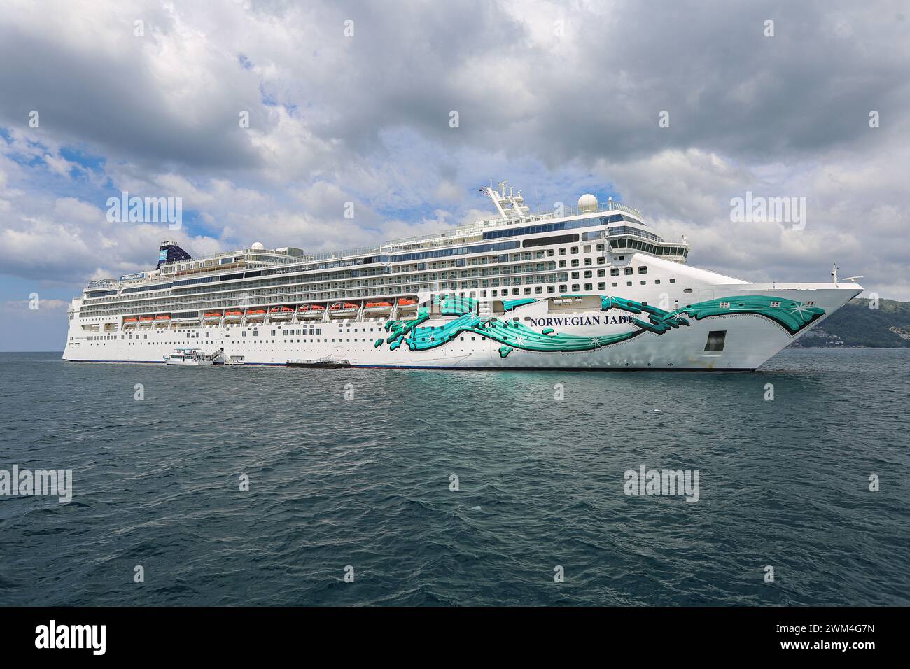 Norwegian Jade cruise ship anchored in Phuket, Thailand, Norwegian ...