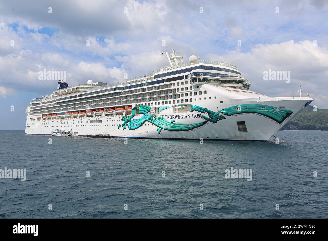 Norwegian Jade cruise ship anchored in Phuket, Thailand, Norwegian ...