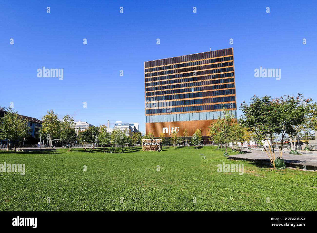 Muttenz, Switzerland - September 19. 2022: The modern building of the ...