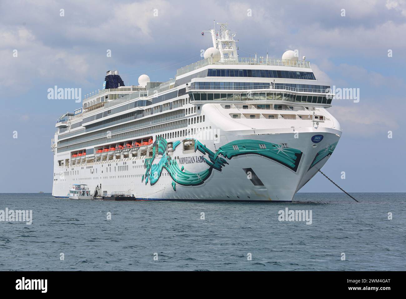 Norwegian Jade cruise ship anchored in Phuket, Thailand, Norwegian ...