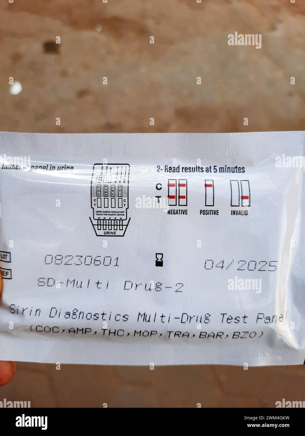 Cairo, Egypt, January 9 2024: Sirin diagnostics multi-drug test panel ...