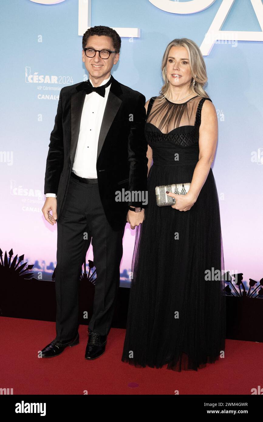 Maxime Saada and his wife Sylvie Saada arrive at the 49th Cesar Film ...