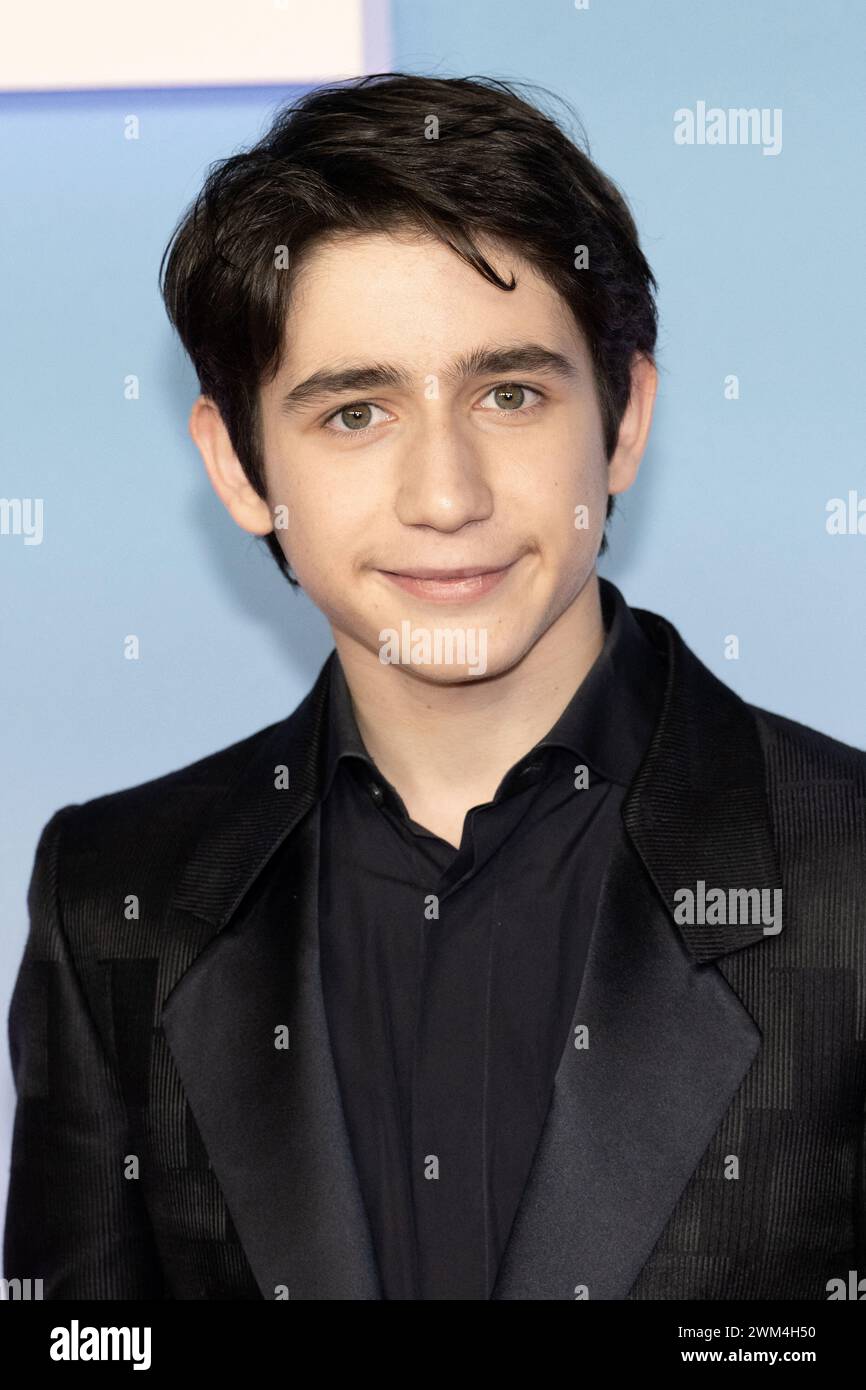 Paris, France. 24th Feb, 2024. Milo Machado-Graner arrives at the 49th ...