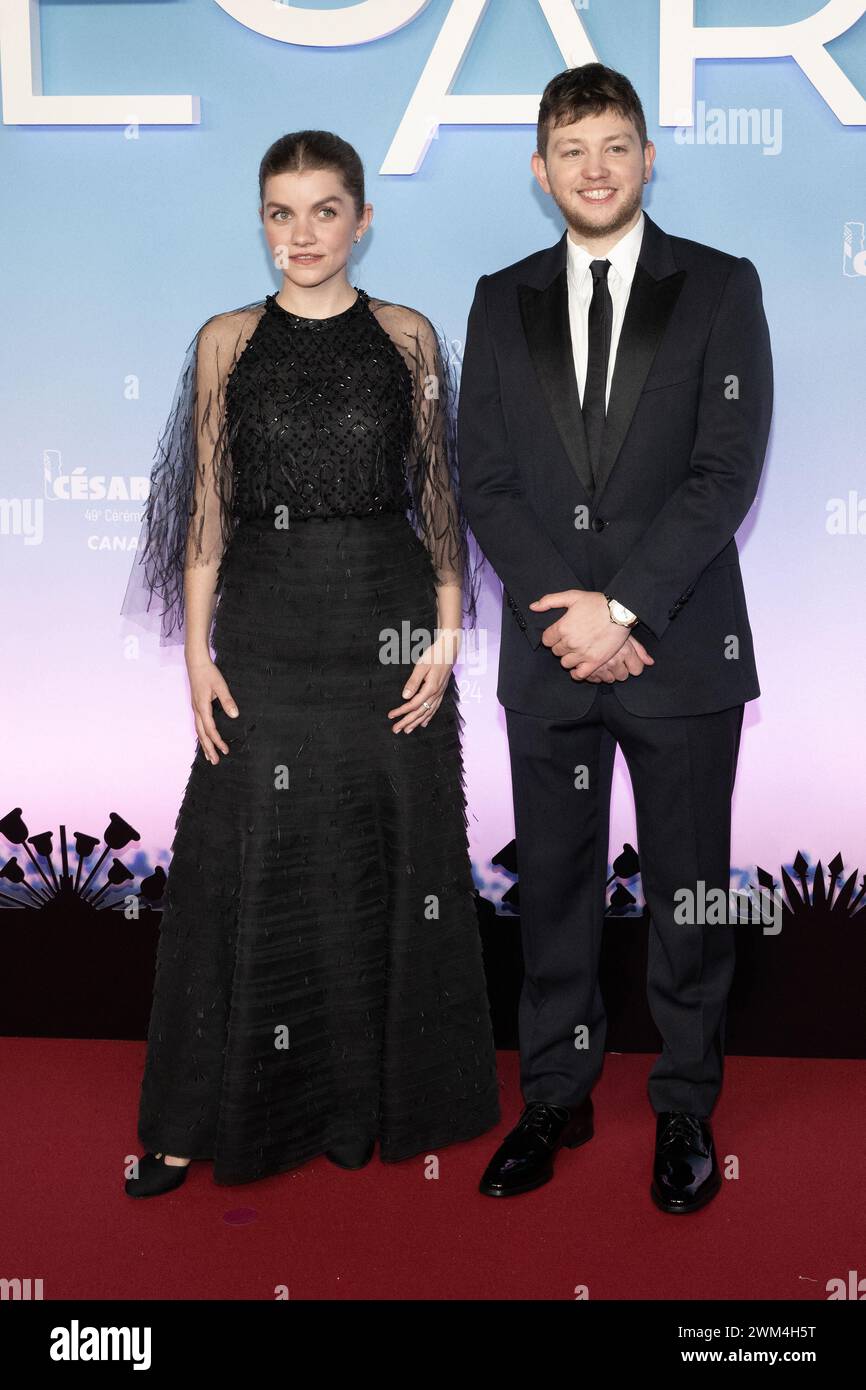 Paris, France. 24th Feb, 2024. Galatea Bellugi and Anthony Bajon arrive at the 49th Cesar Film ...