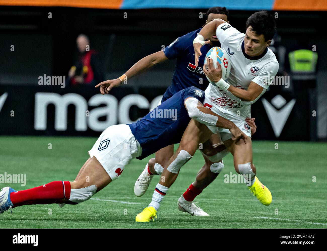 Vancouver. 23rd Feb, 2024. Lucas Lacamp (R) of the United States ...