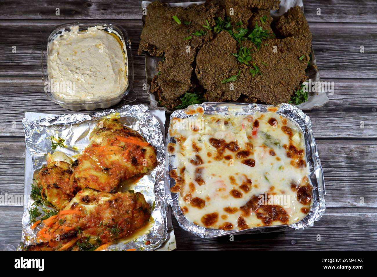 background of Arabic deep fried beef liver slices, beef liver covered ...