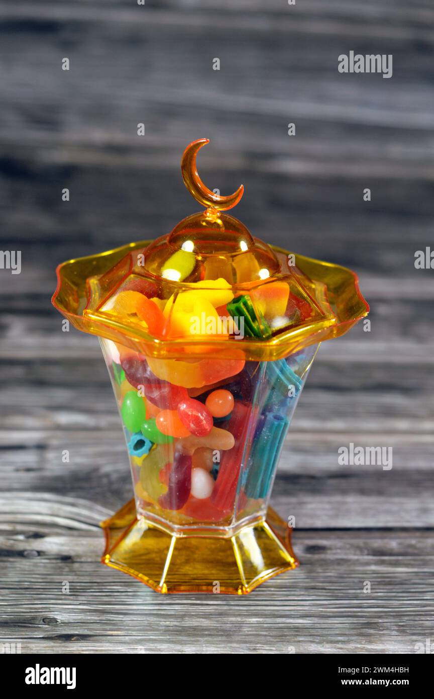 Ramadan lantern fanous lamp with assorted gummy candy, Gummies, gummi ...