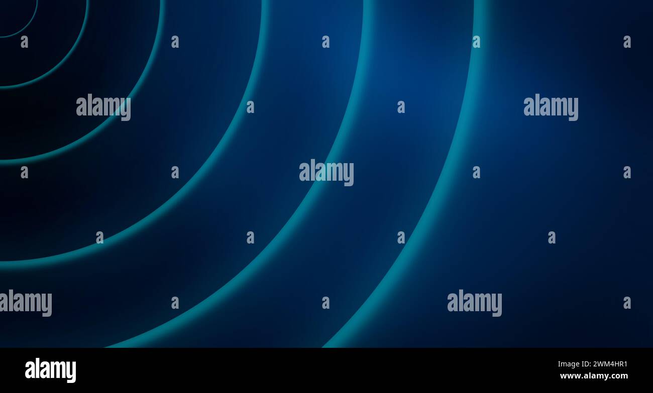 Abstract blue background with expanding waves effect. 3d illustration ...