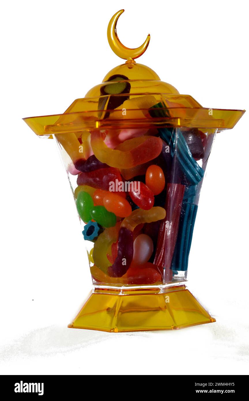Ramadan lantern fanous lamp with assorted gummy candy, Gummies, gummi ...