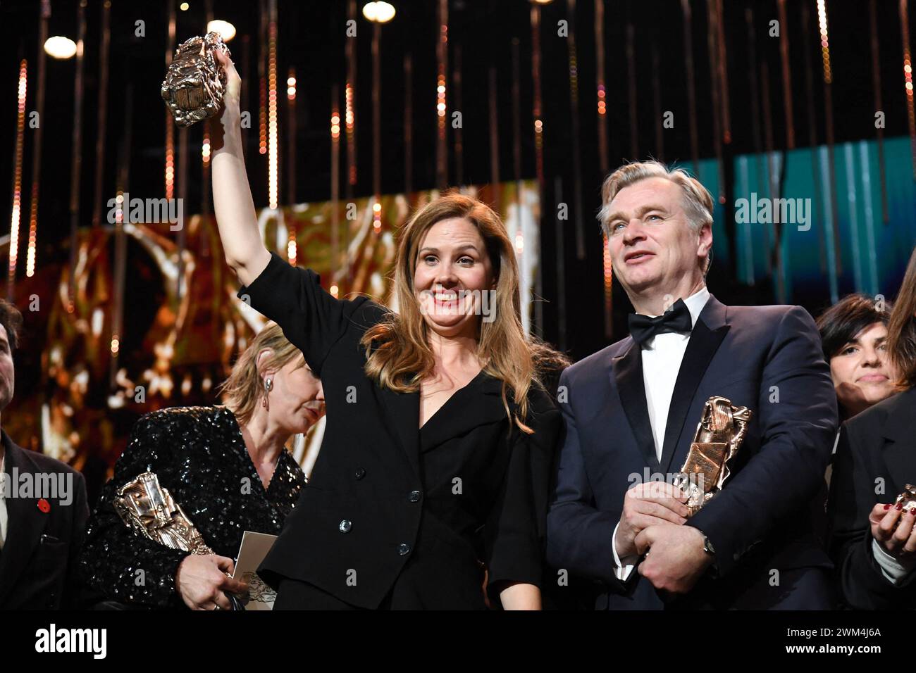 Berlin, Germany. 23rd Feb, 2024. Justine Triet and Christopher Nolan ...