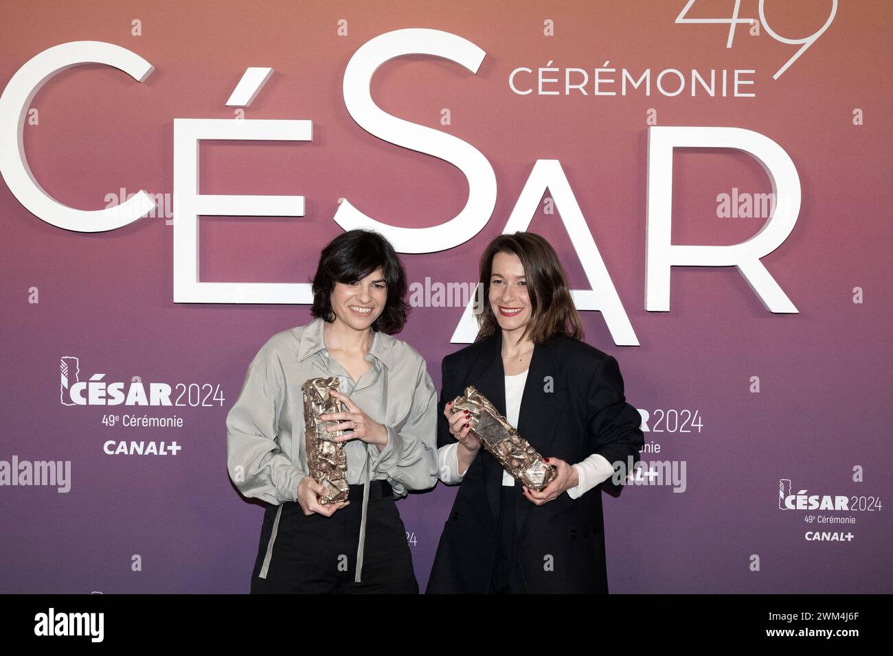 Paris, France. 11th Feb, 2023. Marie Boitard and Alice Douard pose in ...