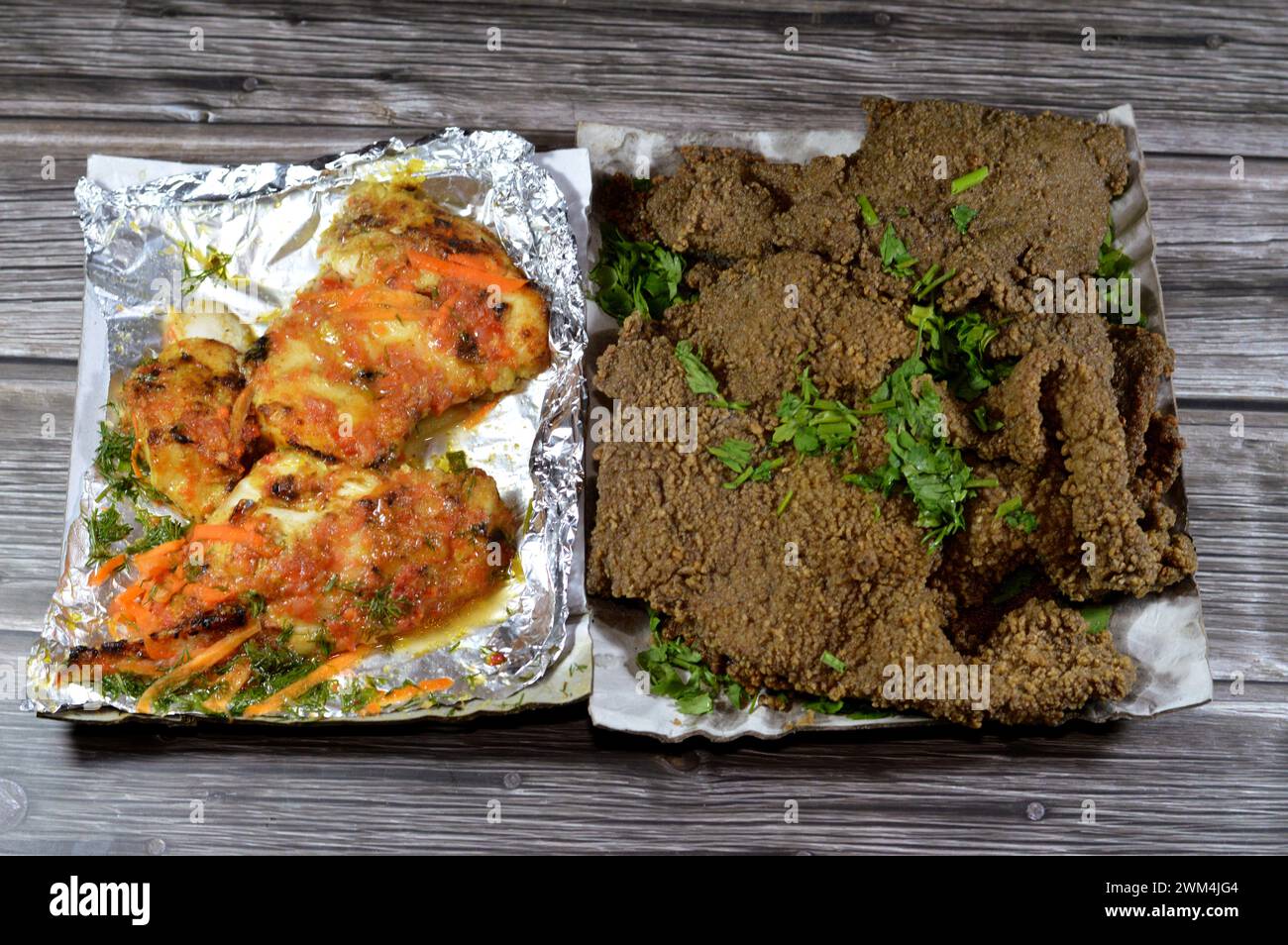 Arabic deep fried beef liver slices, beef liver covered with wheat bran ...