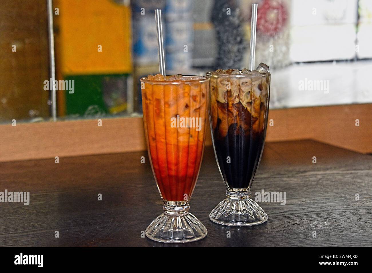 Delicious and Colorful Soda float shakes Stock Photo - Alamy