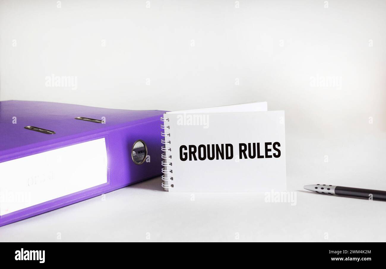 On a light background there is a notepad with the text GROUND RULES and ...
