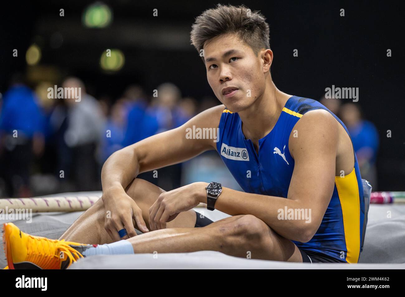 Berlin, Germany. 23rd Feb, 2024. Athletics: Istaf Indoor, men's pole vault, Mercedes-Benz Arena ...