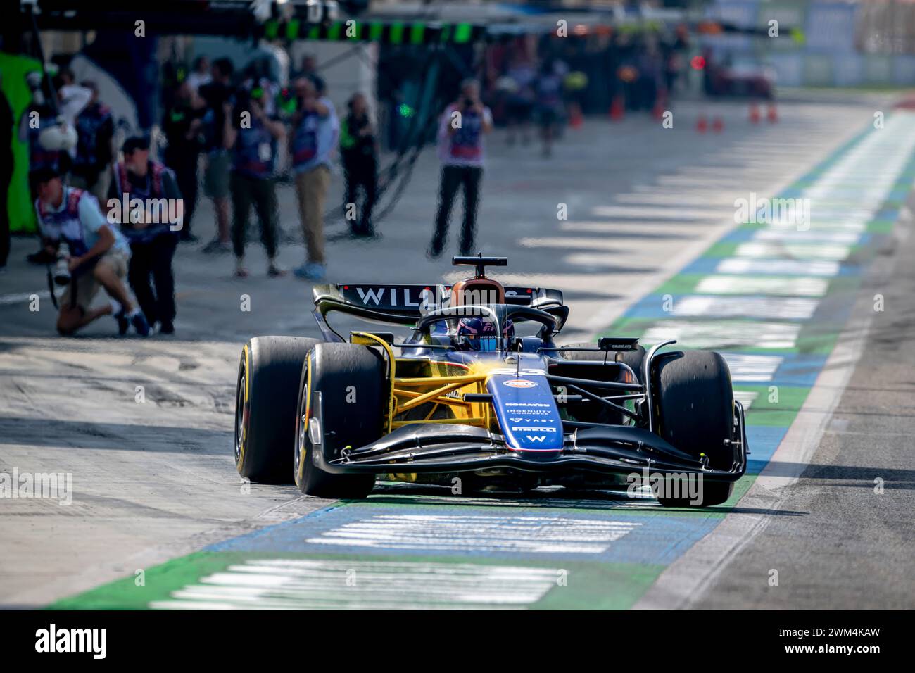 Sakhir, Bahrain, February 23, Alex Albon, from Thailand competes for ...