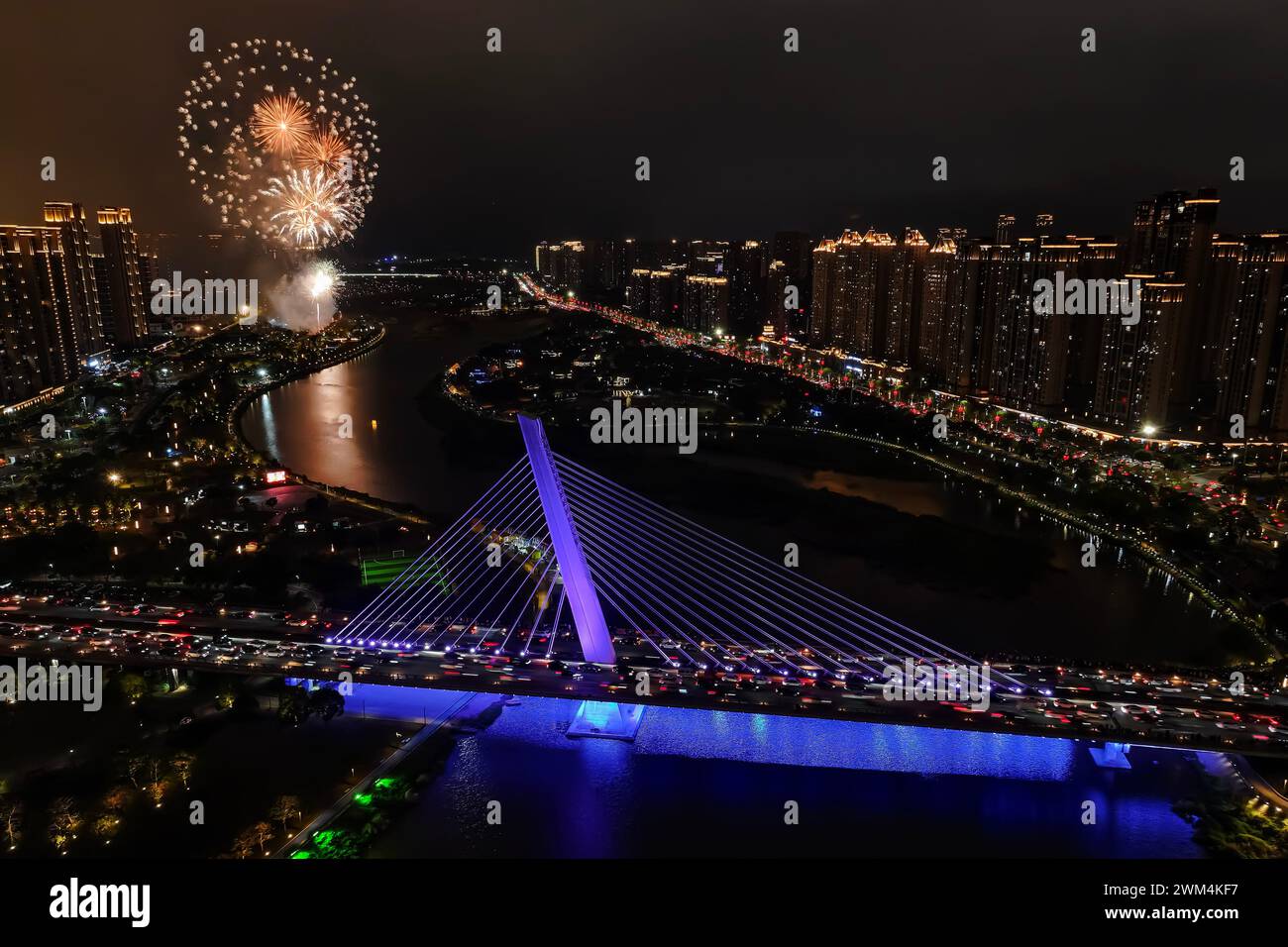 Fuqing, China. 24th Feb, 2024. A fireworks show for the 2024 Lantern ...