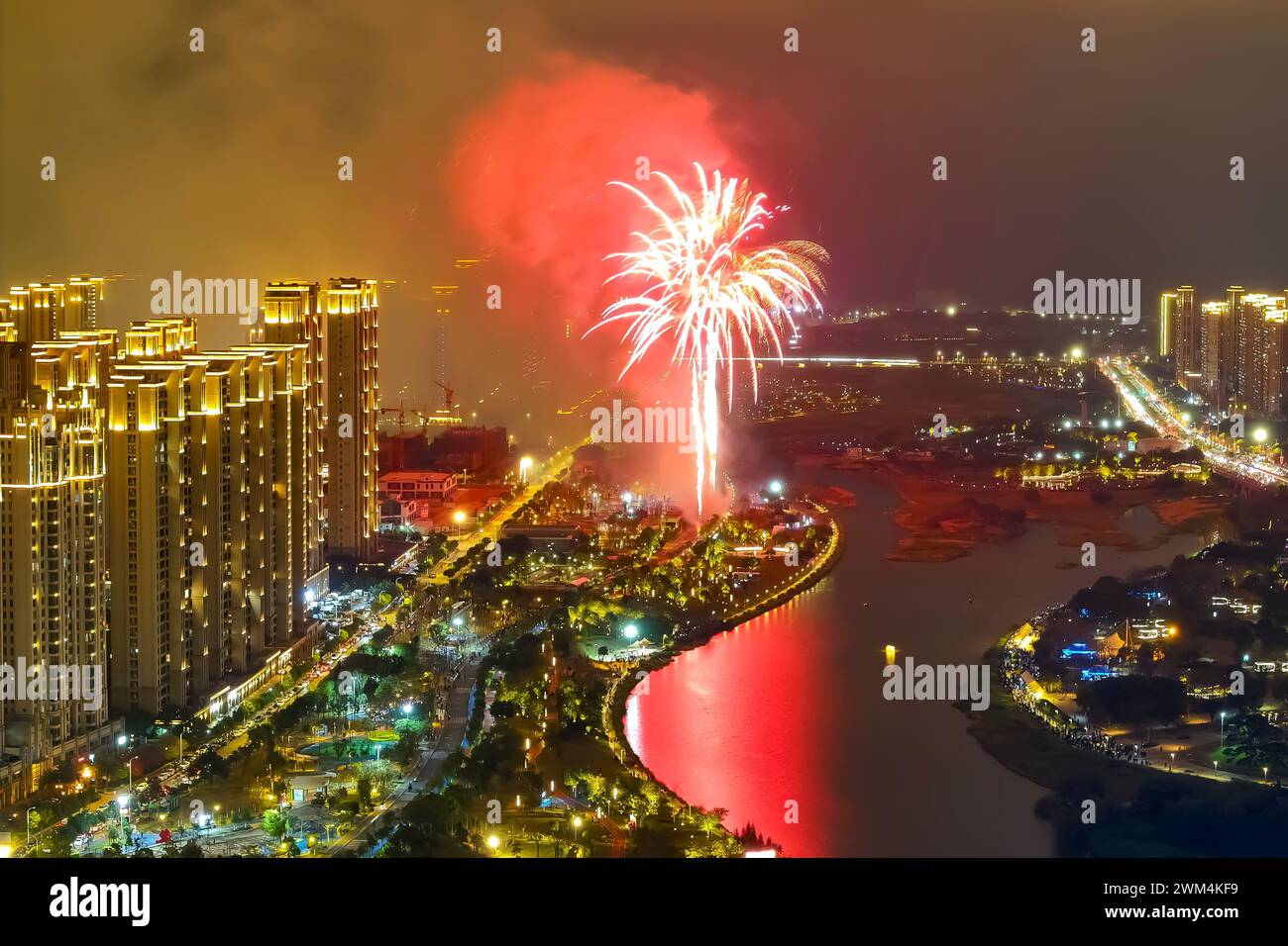 Fuqing, China. 24th Feb, 2024. A fireworks show for the 2024 Lantern ...