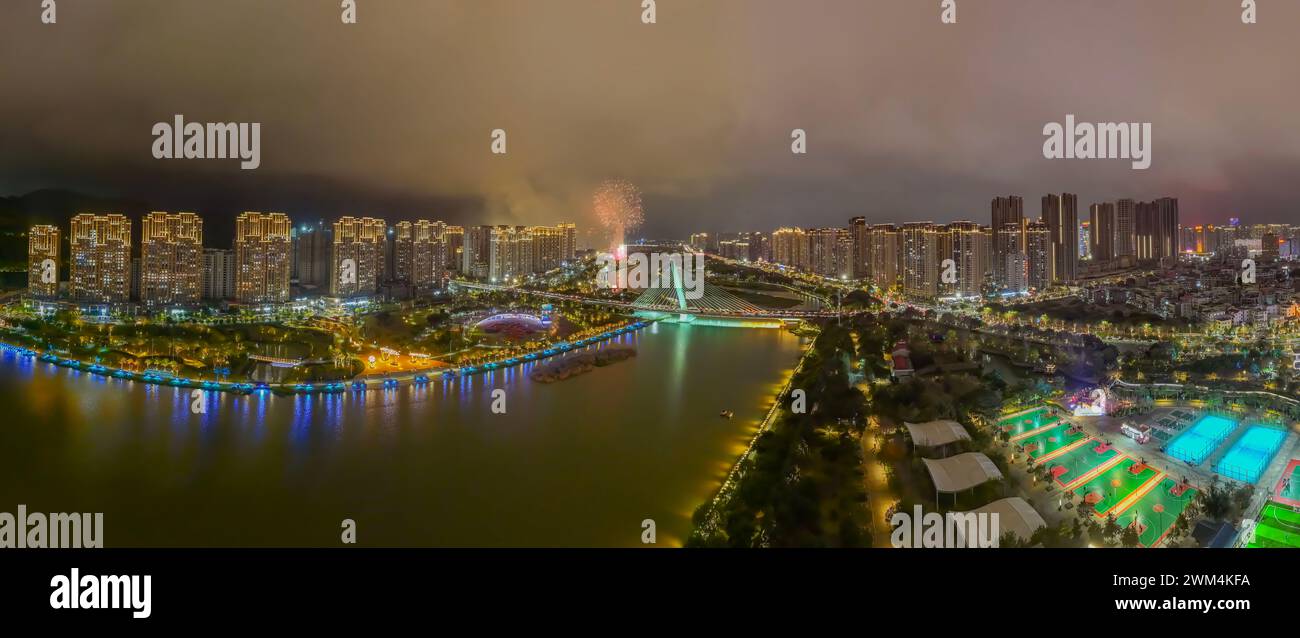 Fuqing, China. 24th Feb, 2024. A fireworks show for the 2024 Lantern ...