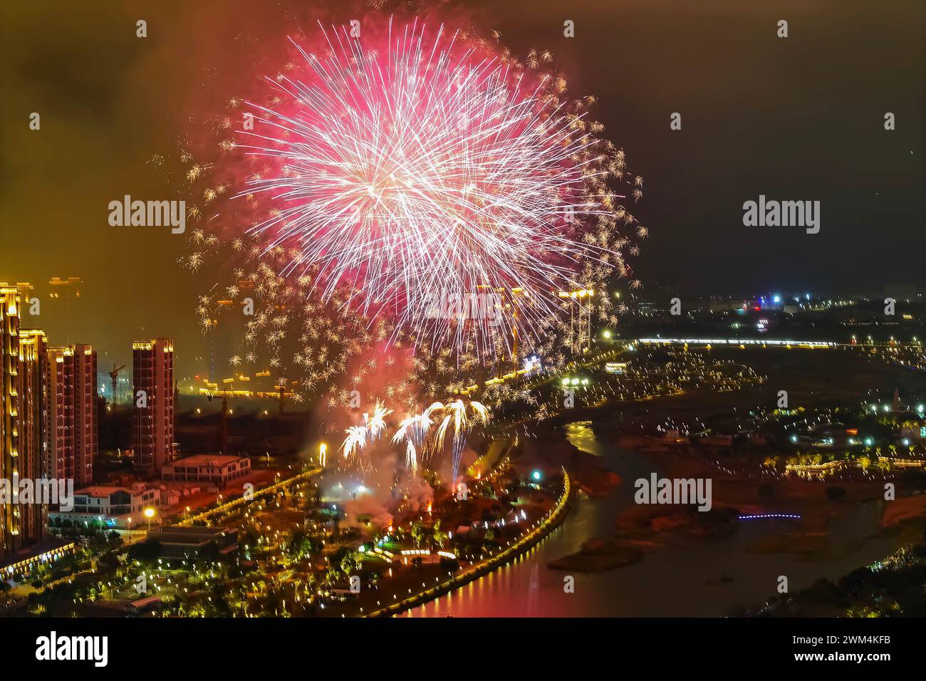 Fuqing, China. 24th Feb, 2024. A fireworks show for the 2024 Lantern ...
