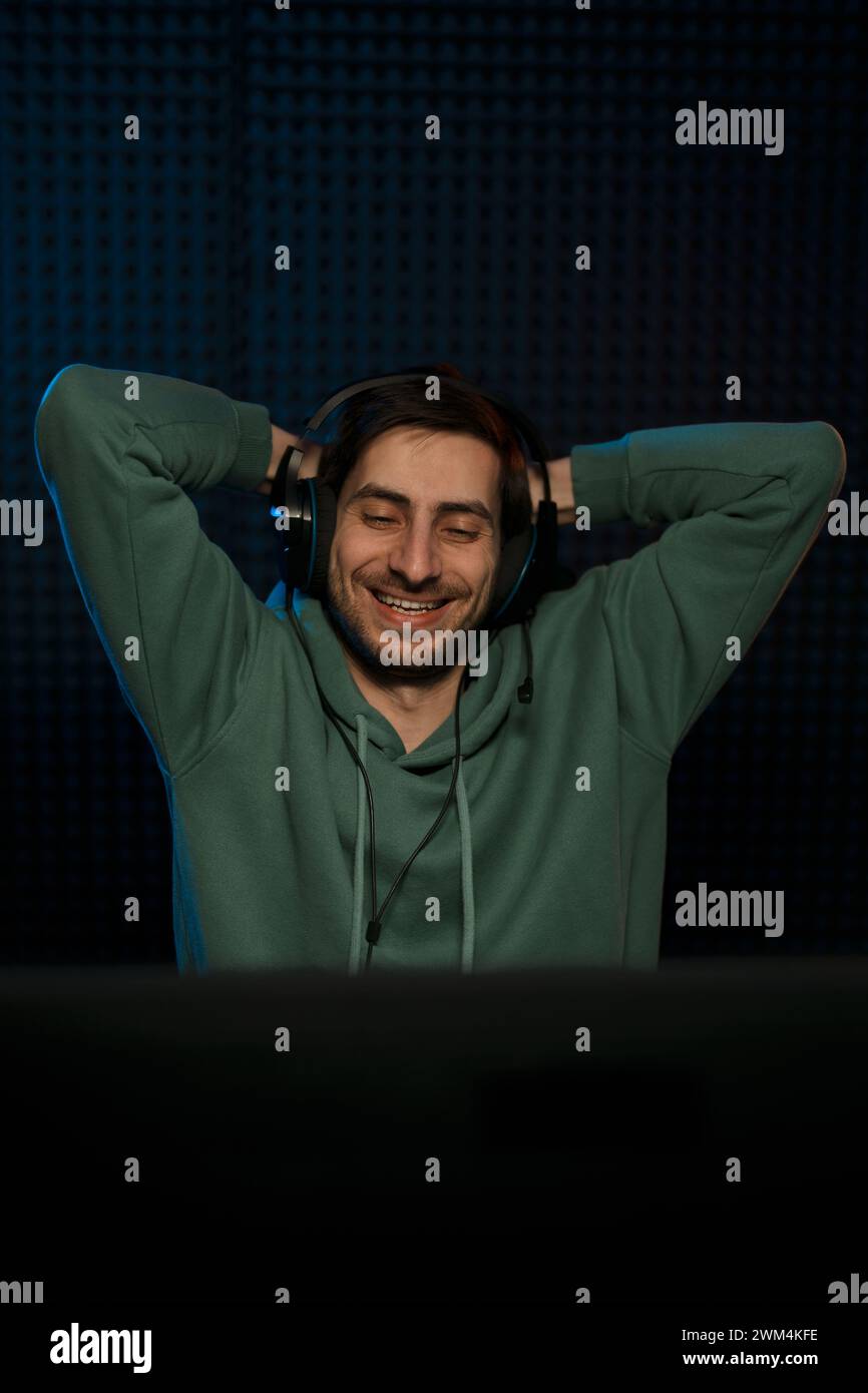 Relaxed Gamer Enjoying a Break Stock Photo - Alamy