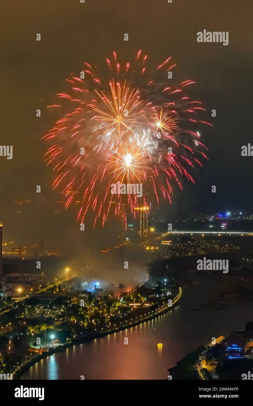Fuqing, China. 24th Feb, 2024. A fireworks show for the 2024 Lantern ...
