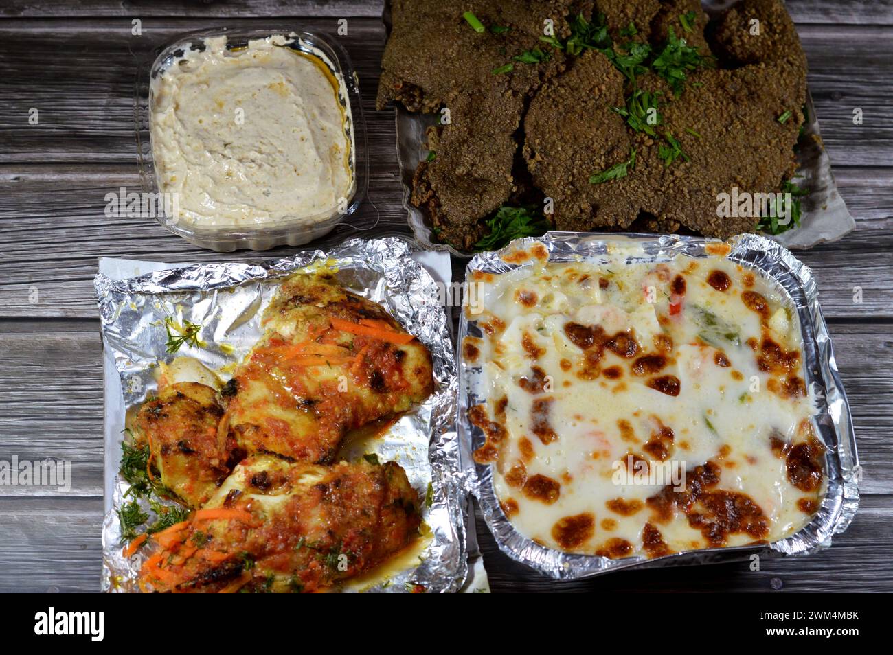 background of Arabic deep fried beef liver slices, beef liver covered ...