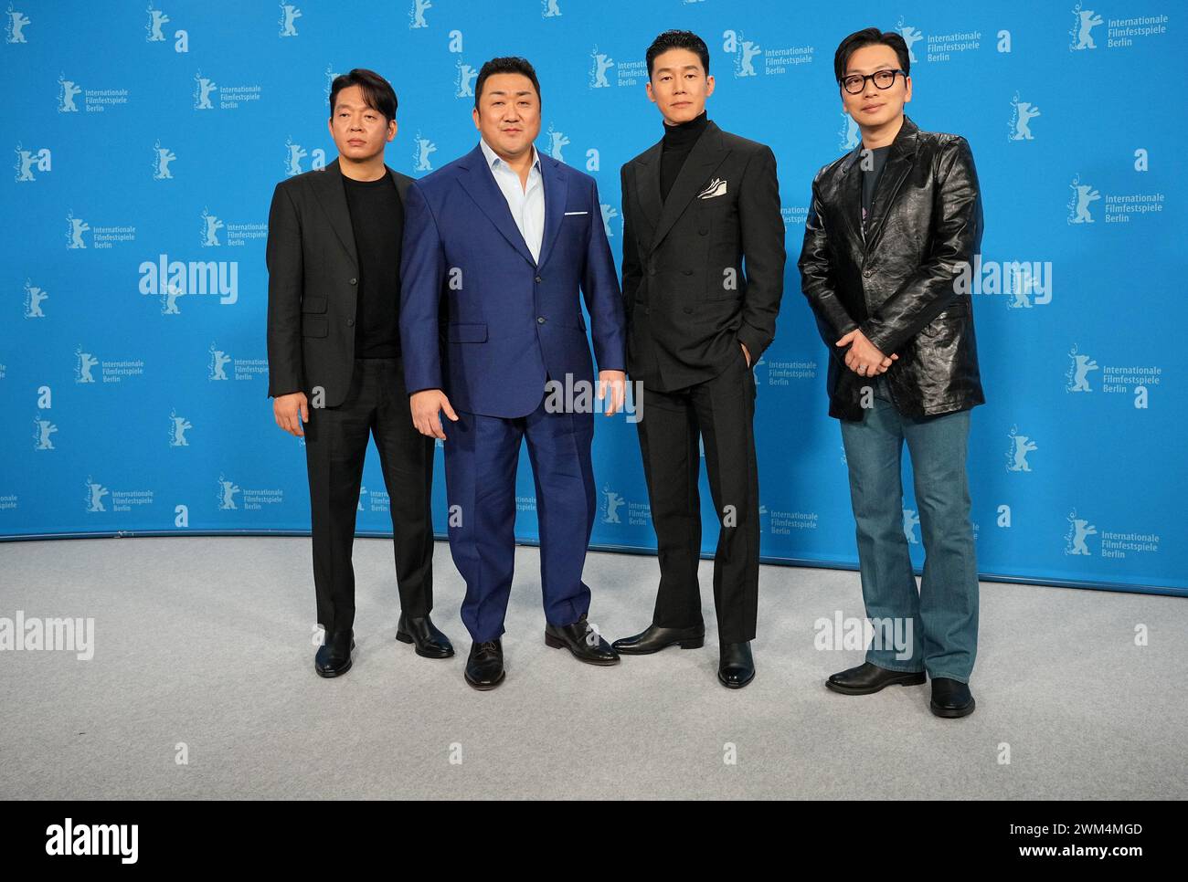 Berlin, Germany. 23rd Feb, 2024. Actors Park Ji-hwan (l-r), Don Lee ...