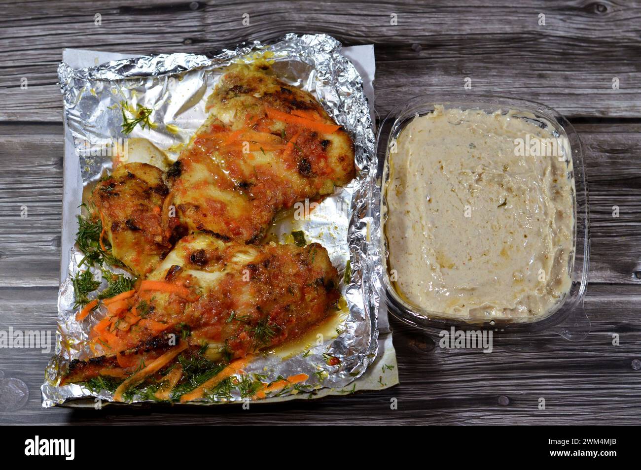 Grilled fish fillet filet, the flesh of a fish which has been cut or ...