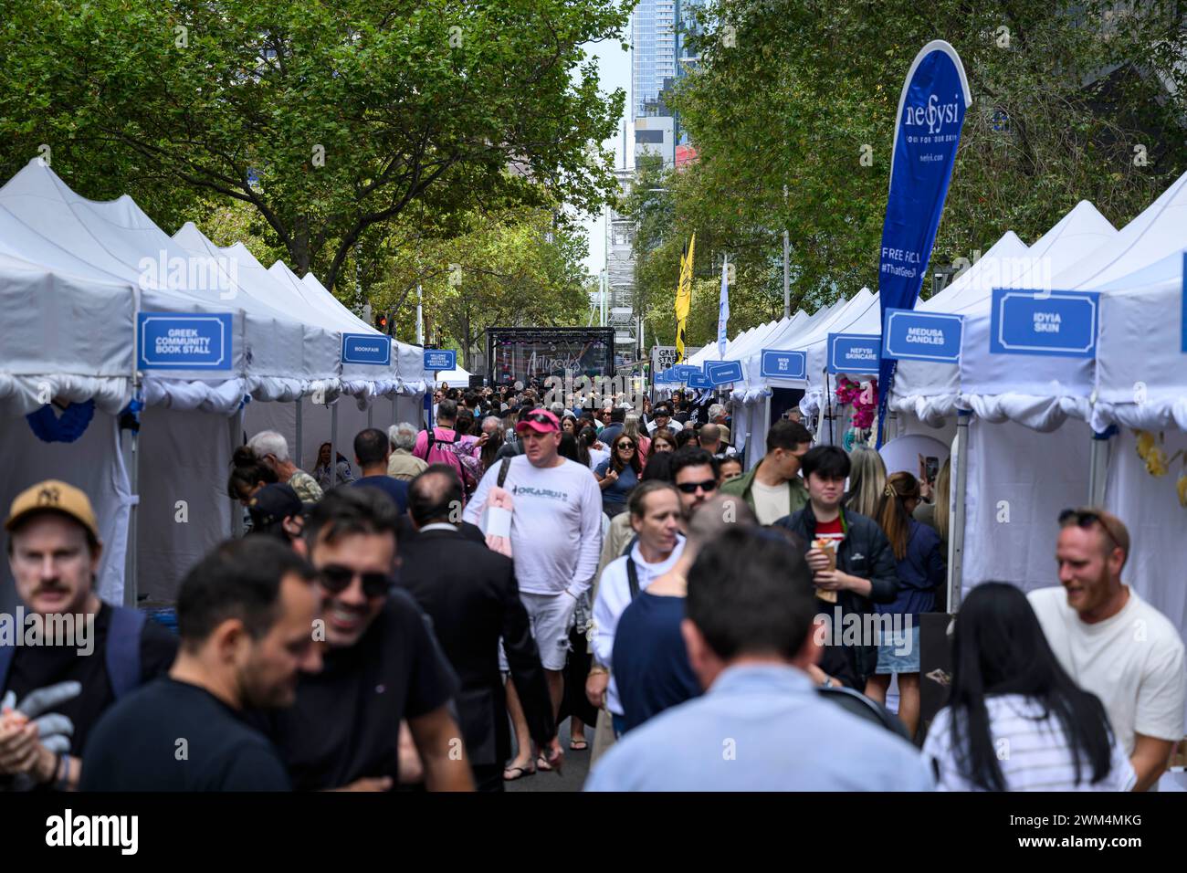 Melbourne, Australia. 24th Feb, 2024. The street is packed with Greek ...