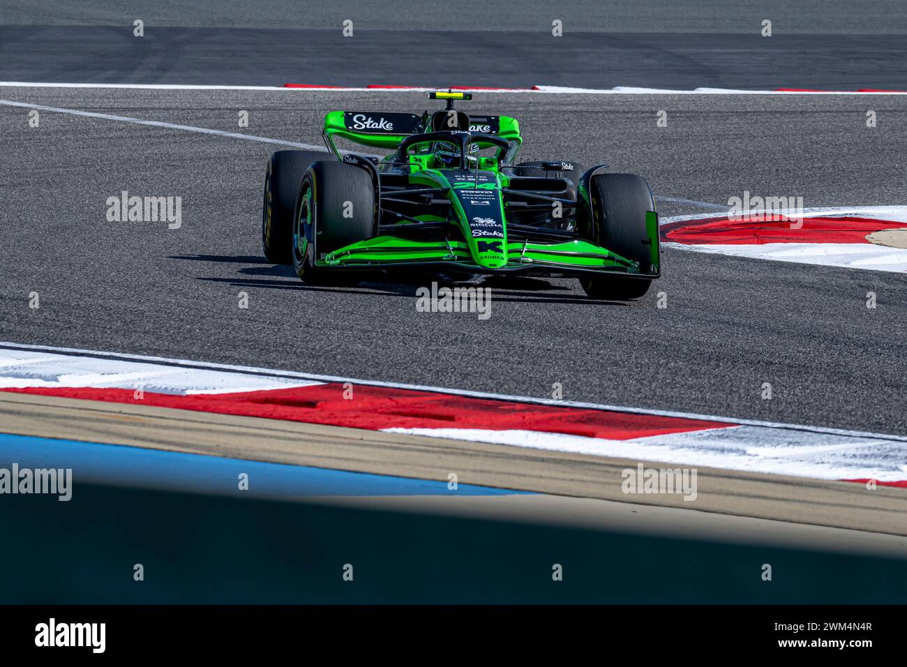 Sakhir, Bahrain, February 22, Zhou Guanyu, from China competes for ...