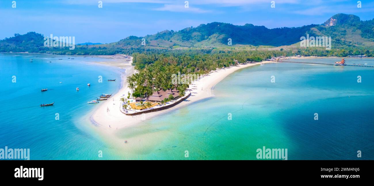 Drone top view at Koh Muk a tropical island in Trang Southern Thailand ...