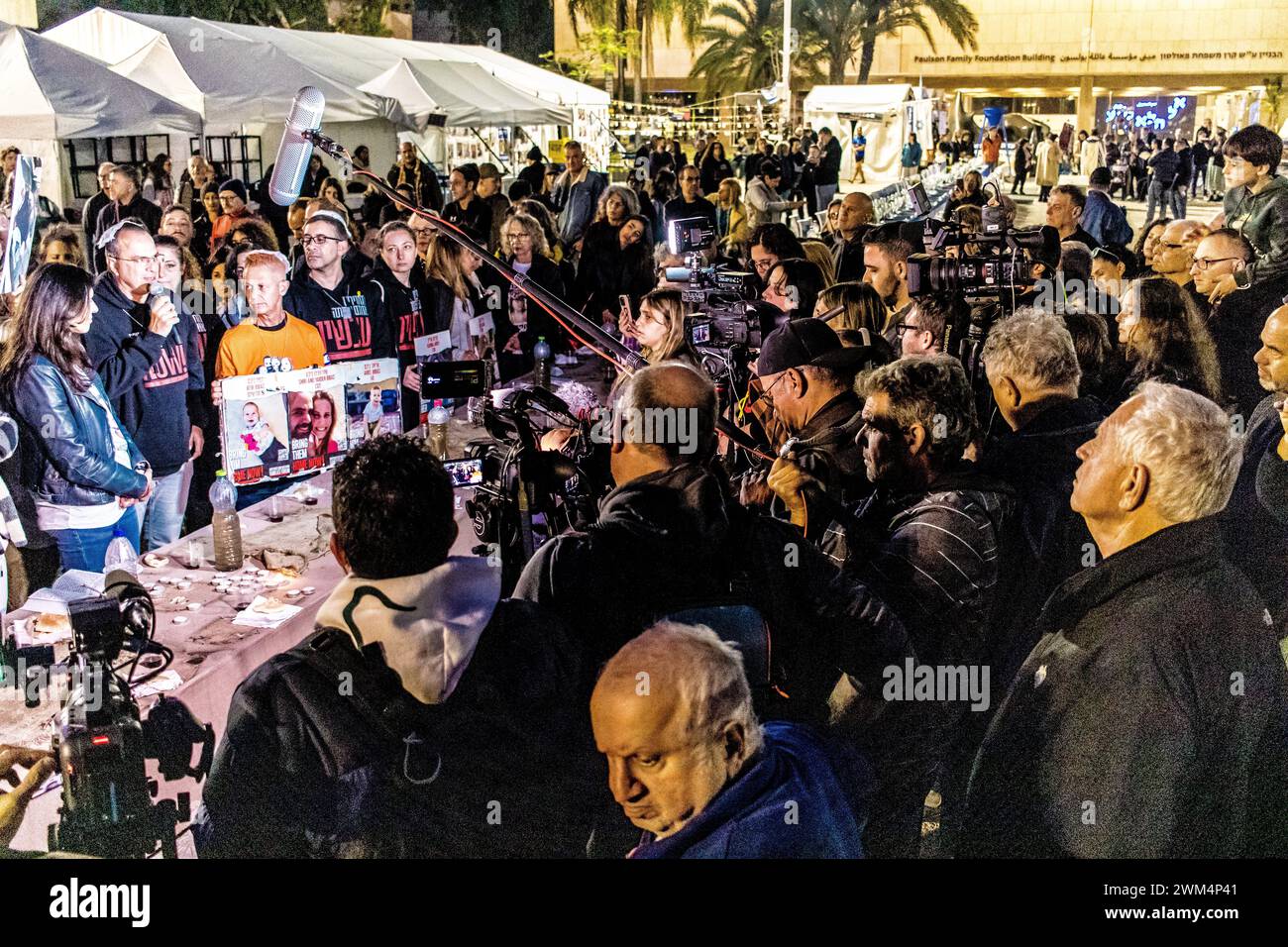 Tel Aviv, Israel, February 23, 2024 Families of the hostages ...